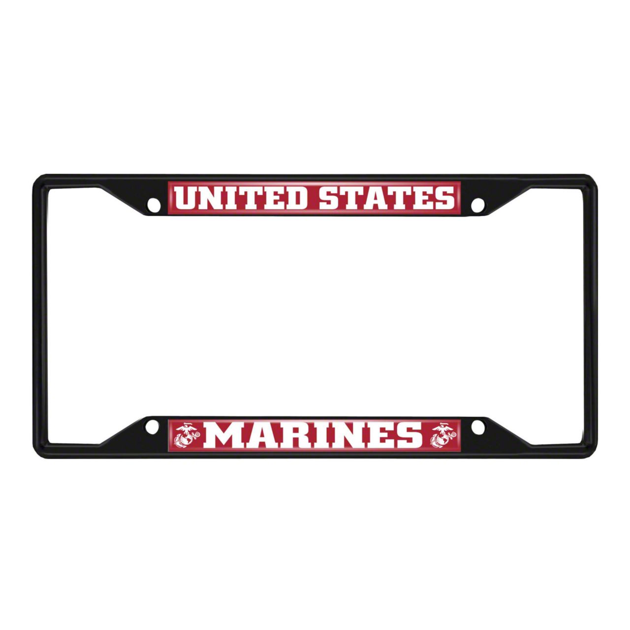 Universal AM License Plate Frame with U.S. Marines Logo; Black and ...