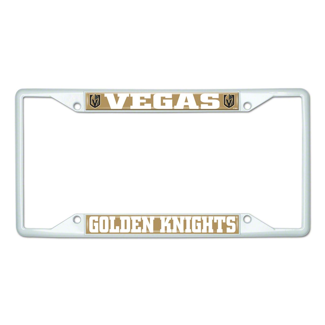 Universal AM License Plate Frame with Vegas Golden Knights; White ...