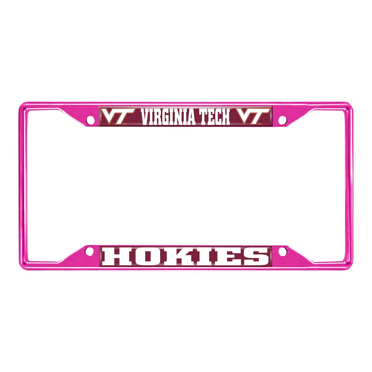 Universal AM License Plate Frame with Virginia Tech; Pink (Universal ...