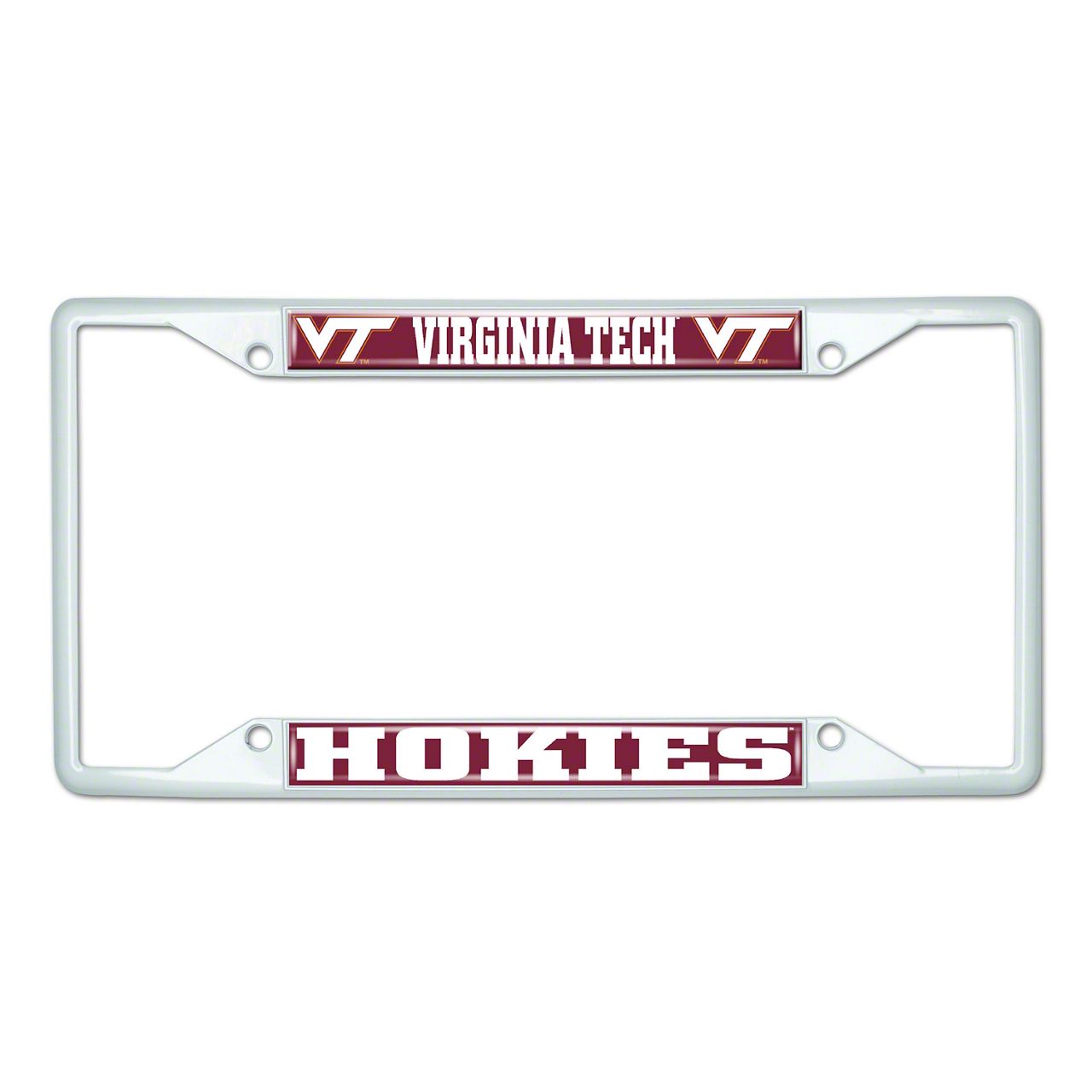Universal AM License Plate Frame with Virginia Tech; White (Universal ...
