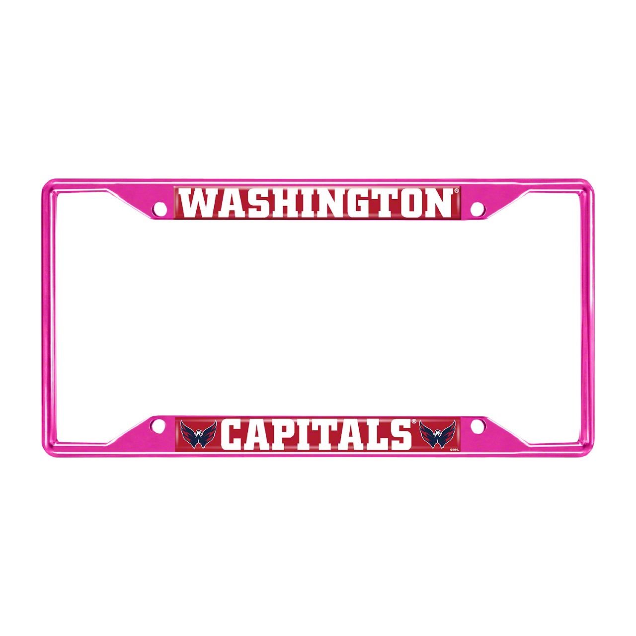 Universal AM License Plate Frame with Washington Capitals; Pink ...