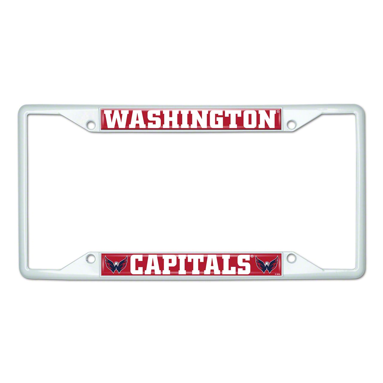 Universal AM License Plate Frame with Washington Capitals; White ...