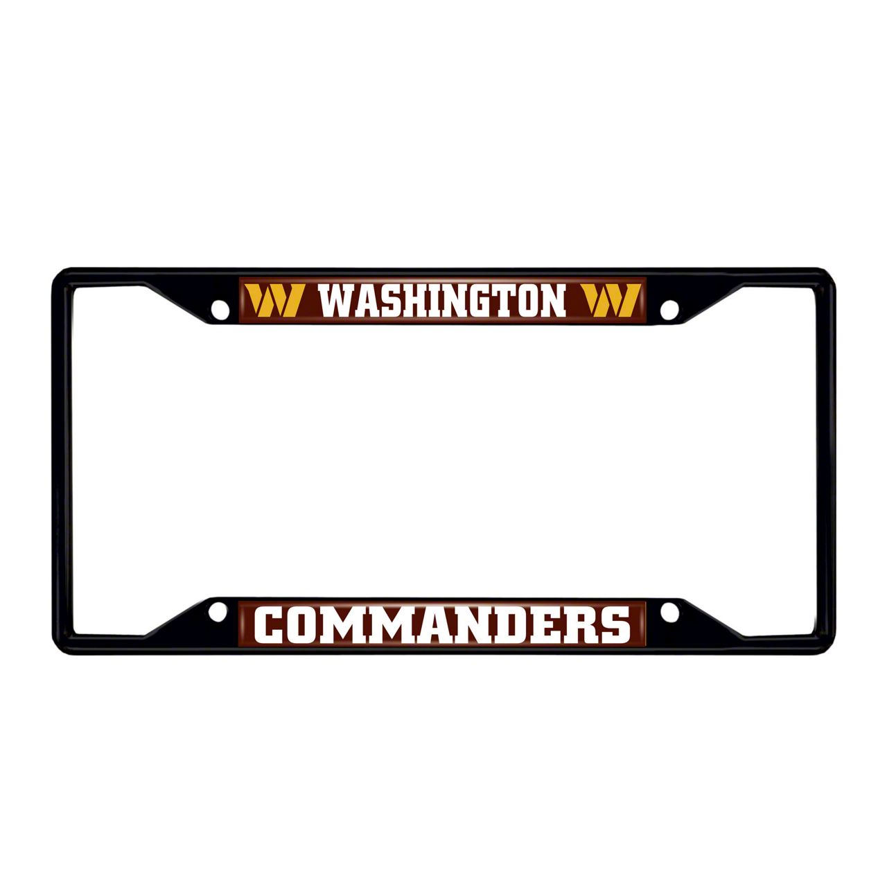 Universal AM License Plate Frame with Washington Commanders Logo; Black ...