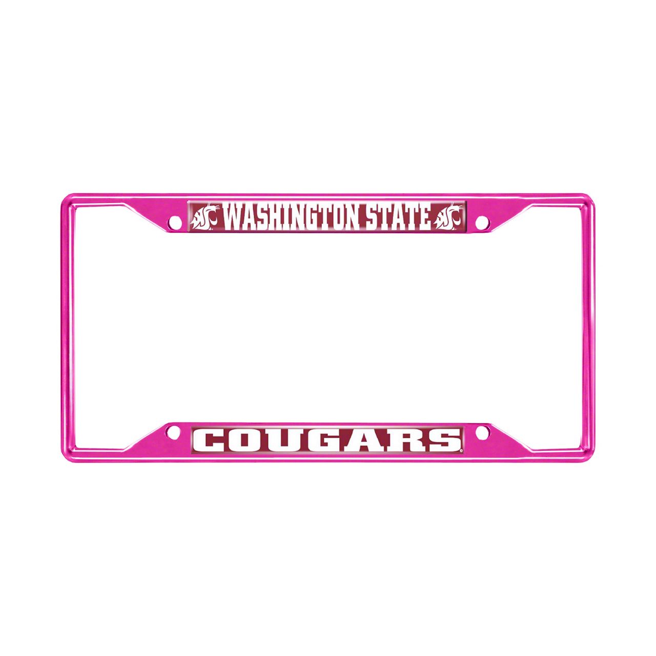 Universal AM License Plate Frame with Washington State; Pink (Universal ...