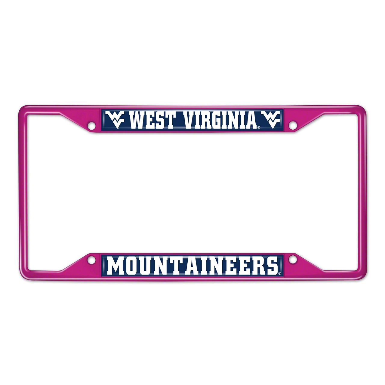 Universal AM License Plate Frame with West Virginia; Pink (Universal ...