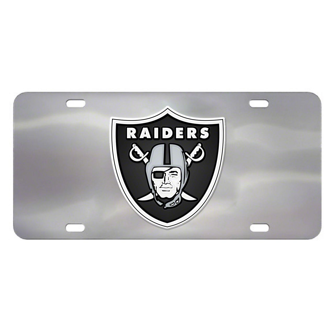 Universal AM License Plate with Las Vegas Raiders Logo; Stainless Steel ...
