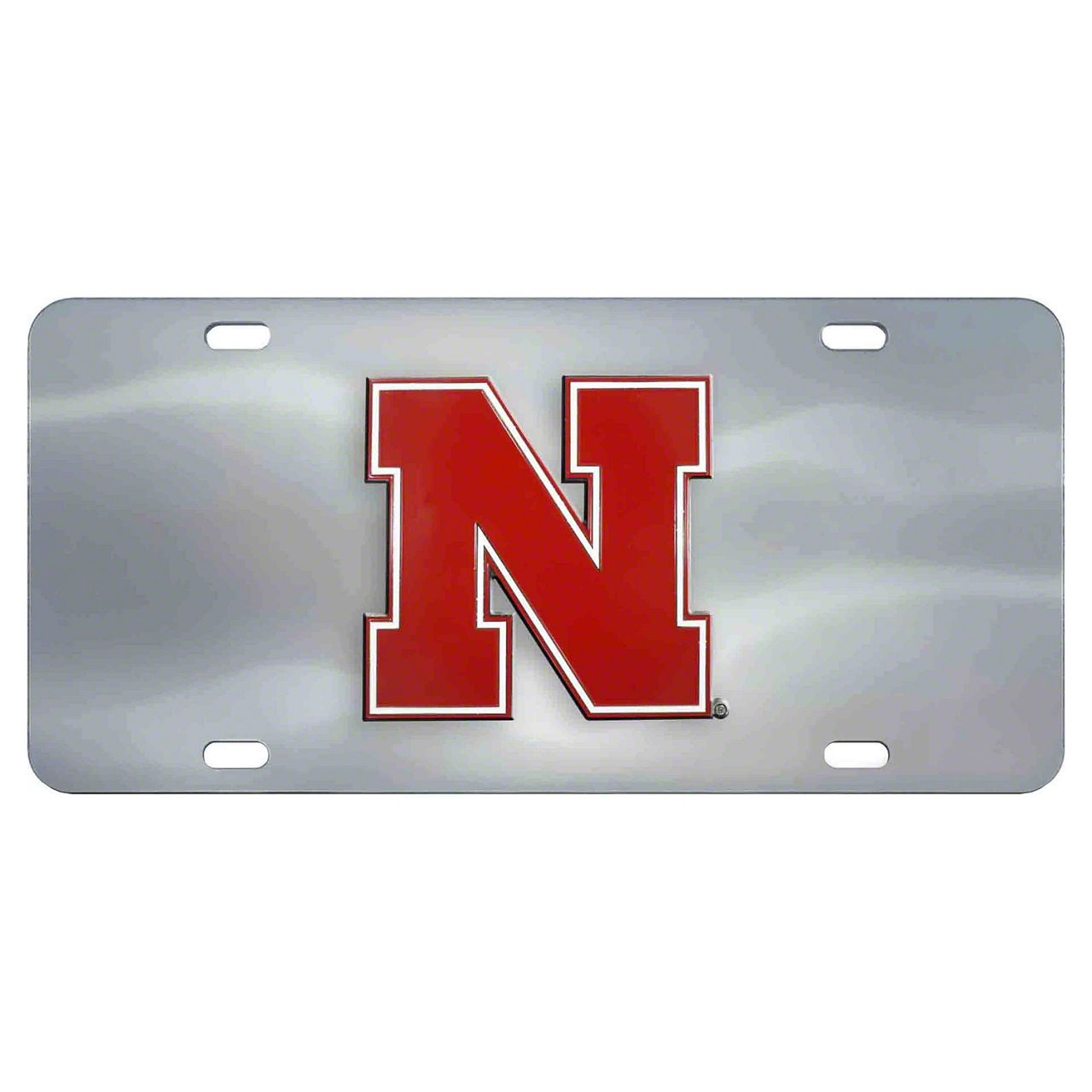 Universal AM License Plate with University of Nebraska Logo; Stainless ...