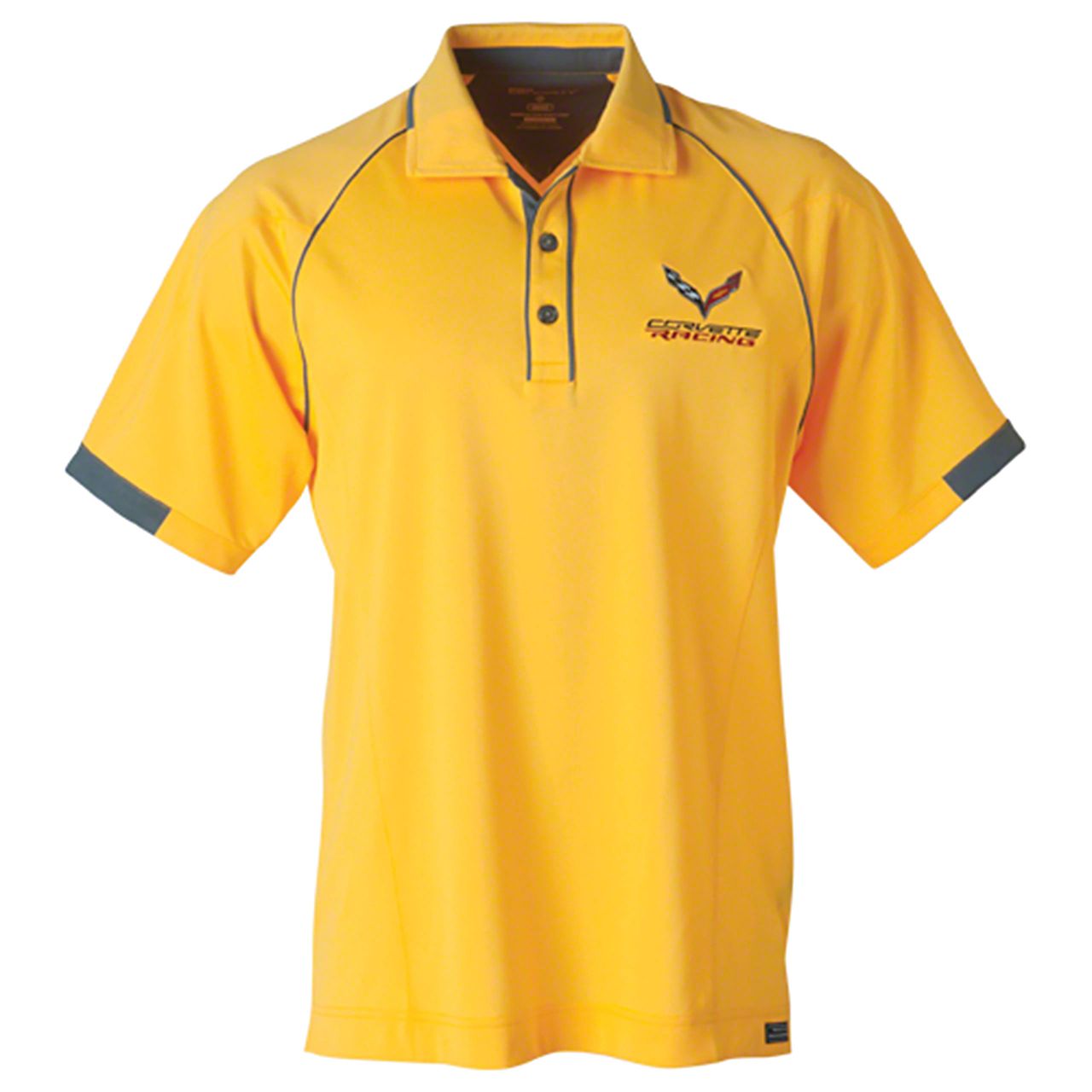 Universal AM Men's C7 Corvette Racing Polo Shirt; Yellow - Free Shipping