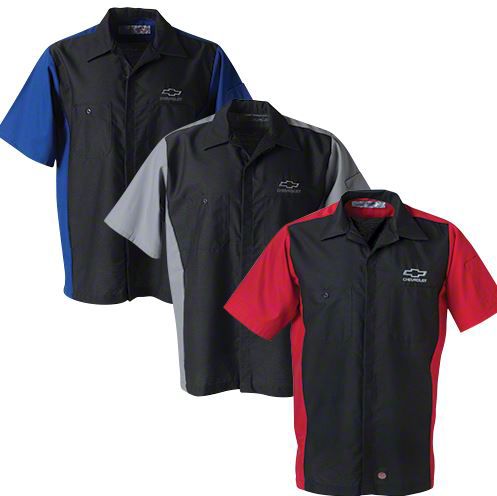 Universal AM Men's Crew Work Shirt with Tonal Bowtie and Chevrolet ...