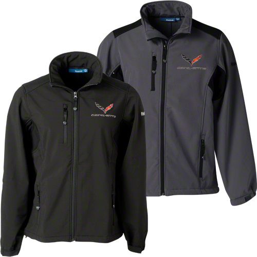 Universal AM Men's Reebok Softshell Jacket with C7 Logos; Black - Free ...