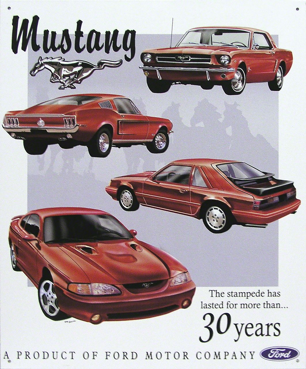 Universal AM Mustang Tribute Tin Sign - Free Shipping