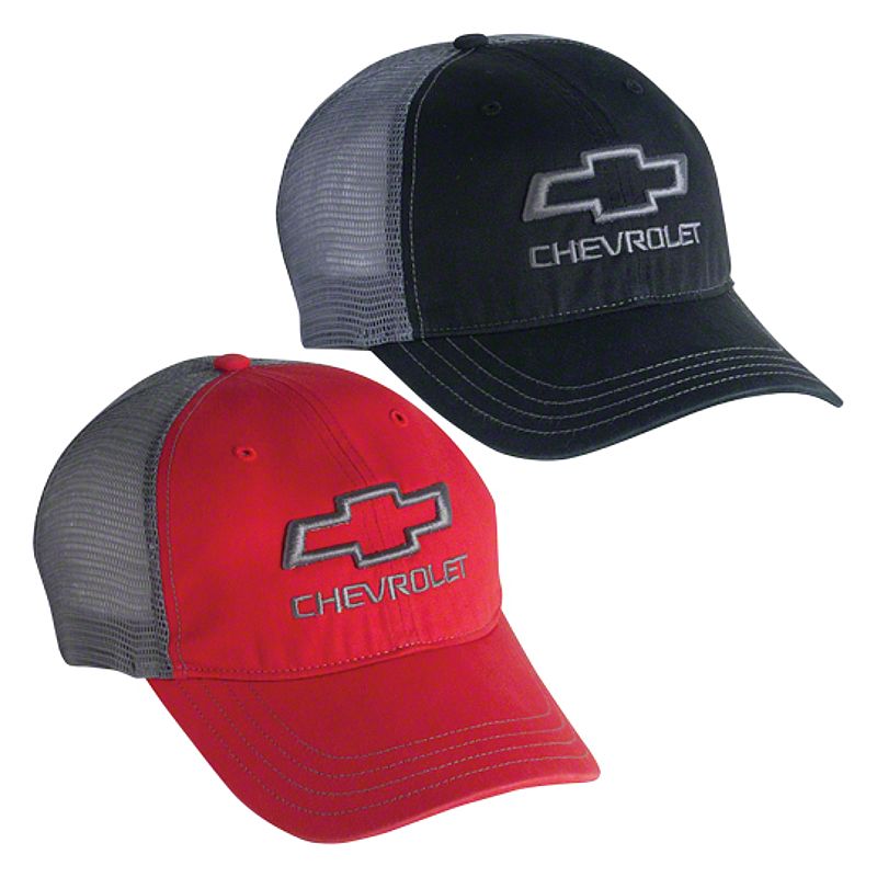 Universal AM Open Bowtie Garment Washed Trucker and Mesh Hat; Red ...