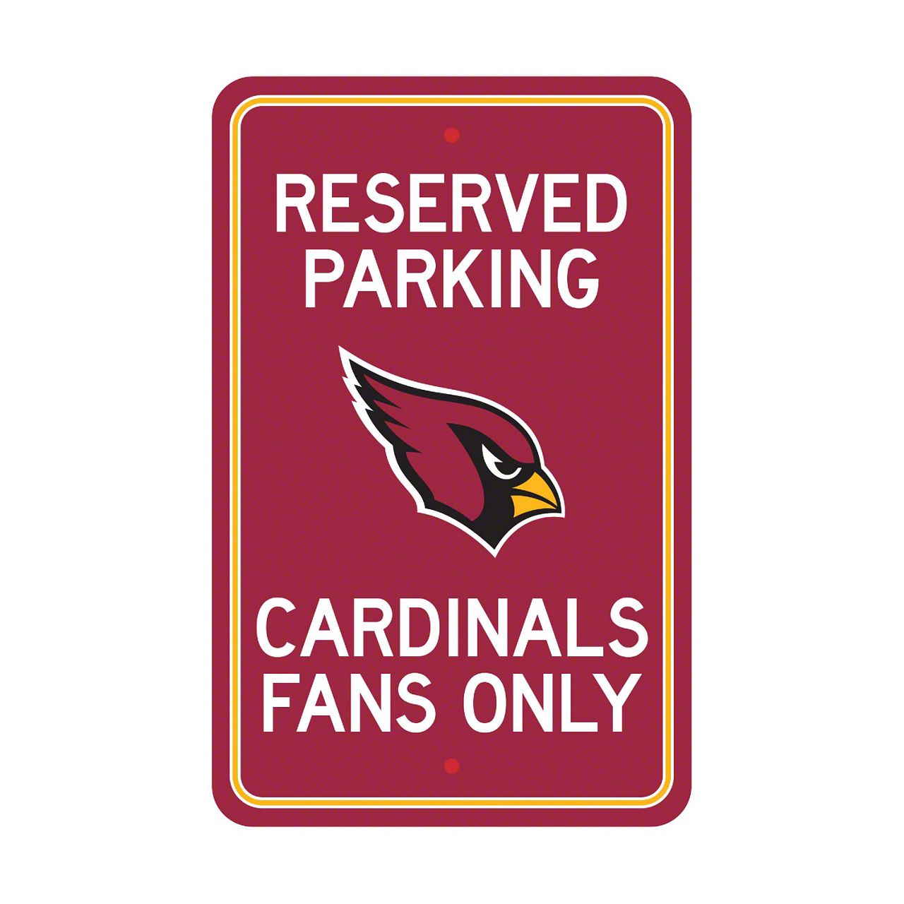 Universal AM Parking Sign with Arizona Cardinals Logo; Red - Free Shipping