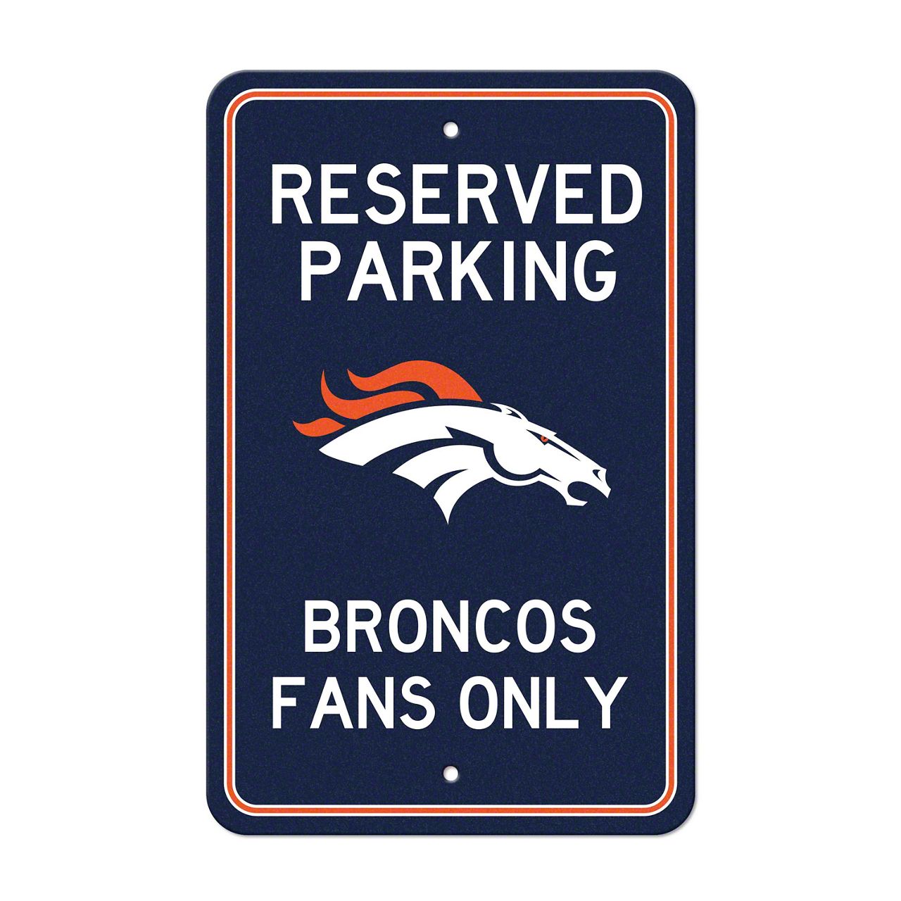 Universal AM Parking Sign with Denver Broncos Logo; Navy - Free Shipping