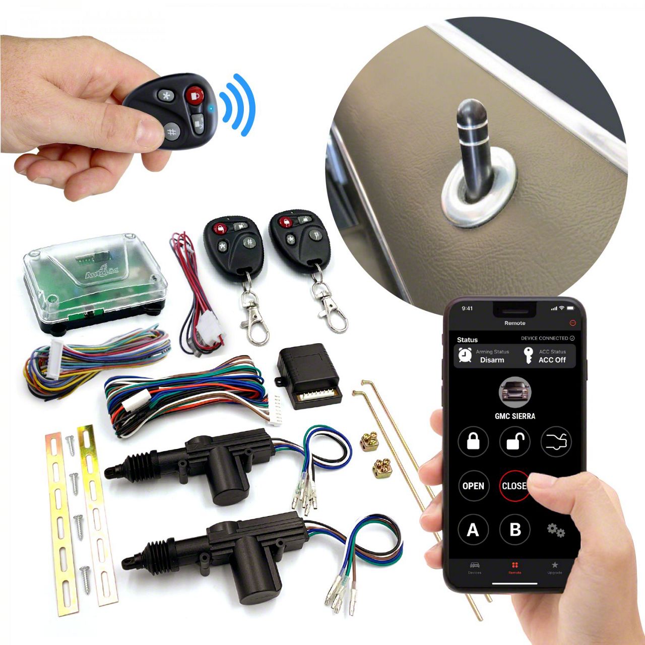 Universal AM Remote Keyless Entry System and Power Lock Kit; 2-Door ...