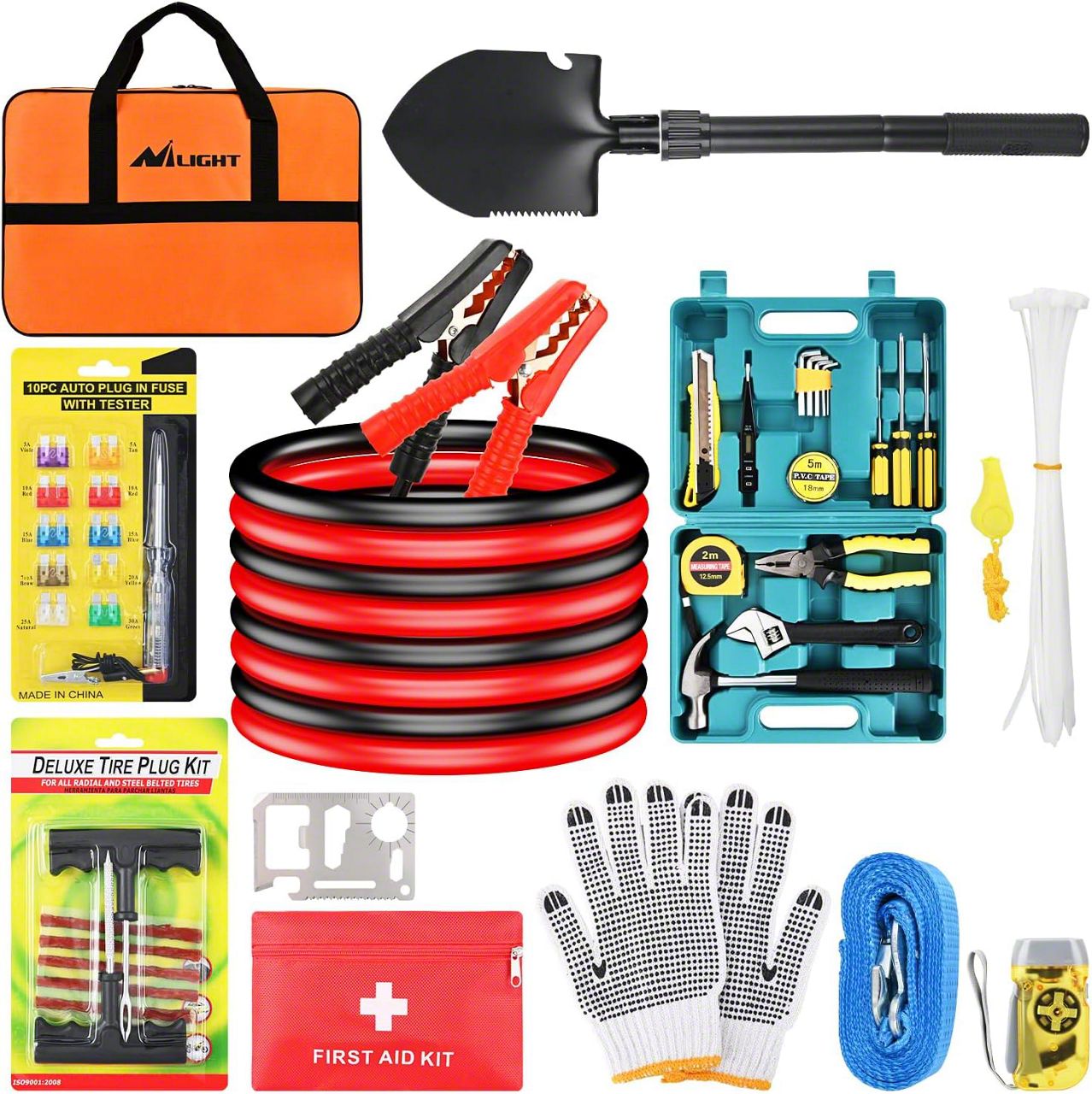 Universal AM Roadside Emergency Kit; 12-Piece - Free Shipping