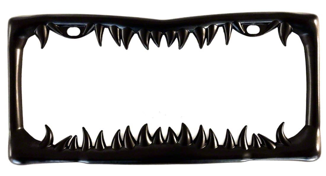 Universal AM Shark Tooth License Plate Frame; Black (Universal; Some ...