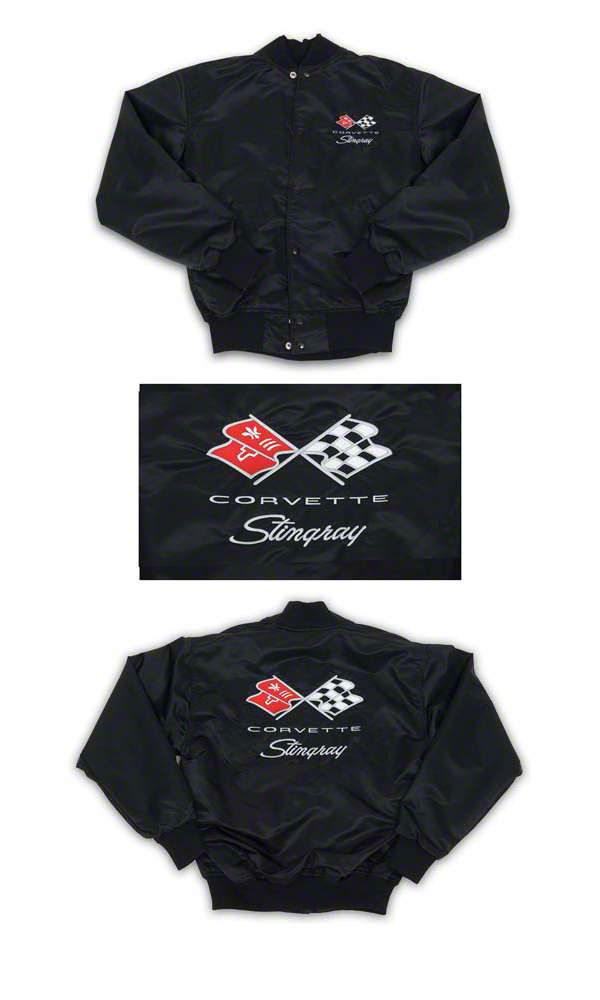 Universal AM Stingray Script and Flags Logo Satin Jacket - Free Shipping
