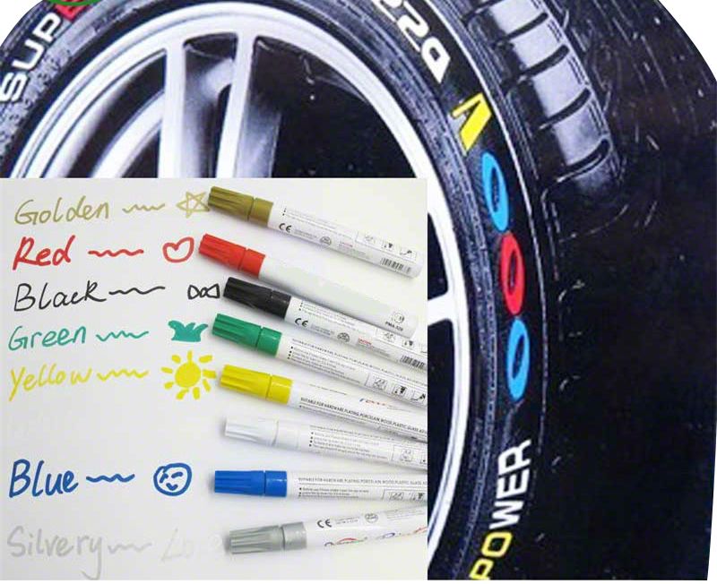 Universal AM Tire Paint Marker; Yellow - Free Shipping