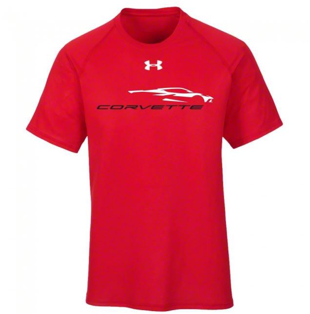 Universal AM Under Armour Performance Corvette T-Shirt; Red - Free Shipping