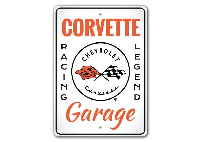 Universal AM Vintage Corvette Garage Sign; 16x24-Inch - Free Shipping