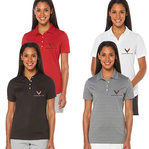 Universal AM Women's Callaway Dry Core Polo Shirt with C8 Logos; Gray ...