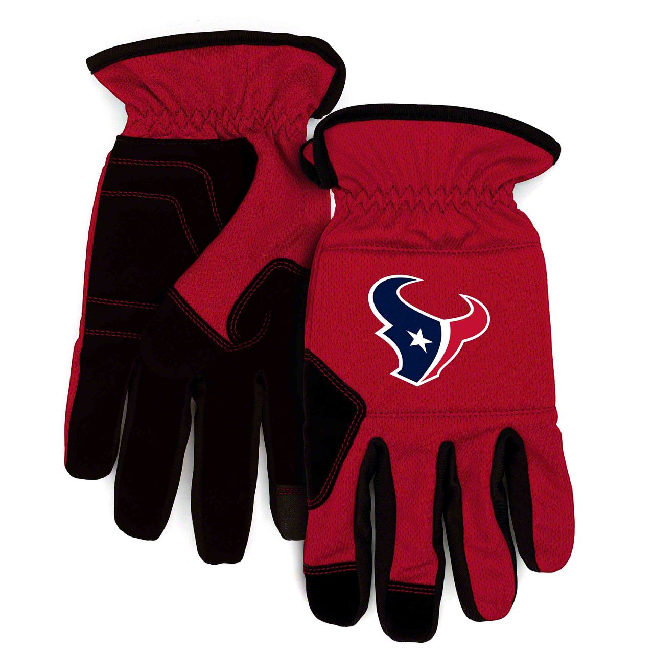 Universal AM Work Gloves with Houston Texans Logo; Red/Black (Universal ...