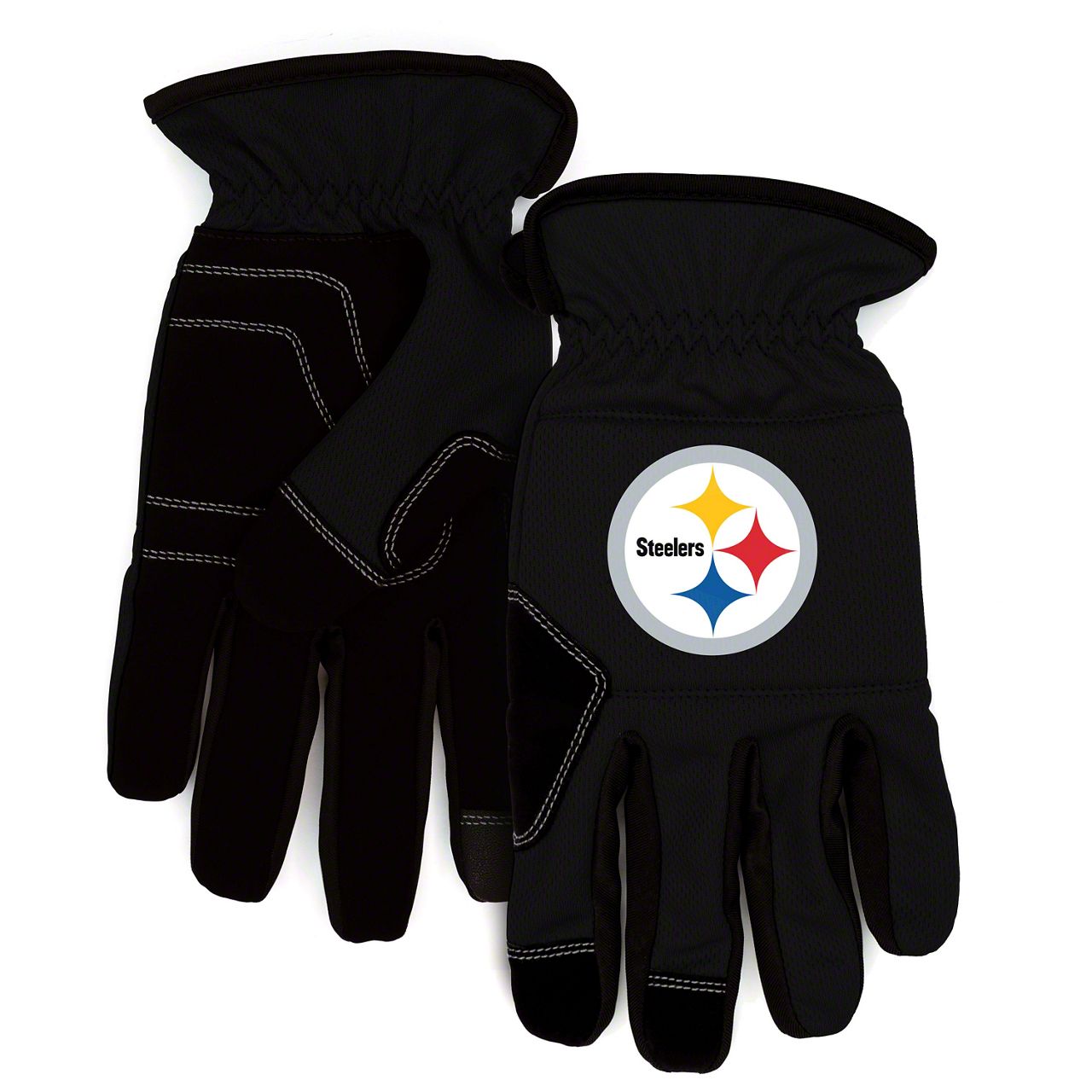 Universal AM Work Gloves with Pittsburgh Steelers Logo; Black ...