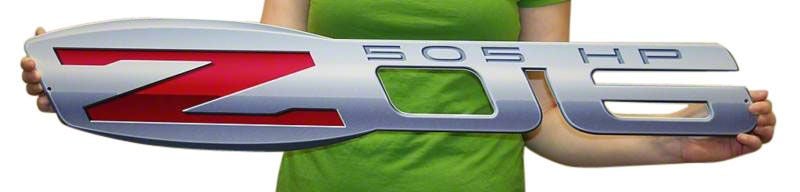 Universal AM Z06 505 Metal Sign and C6 Front Emblem Sign; 32x12-Inch ...