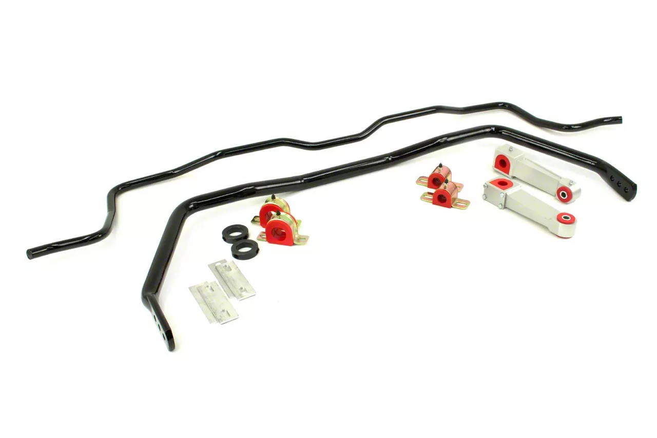 UMI Performance Mustang Tubular Front and Rear Sway Bars; Black 101213 ...