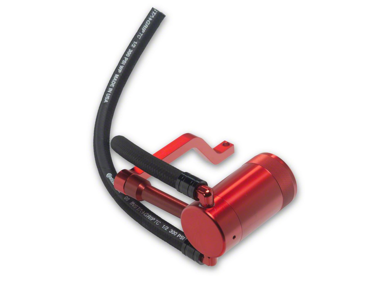 Challenger Billet Oil Catch Can with Z Mounting Bracket; Red (11-23 6 ...