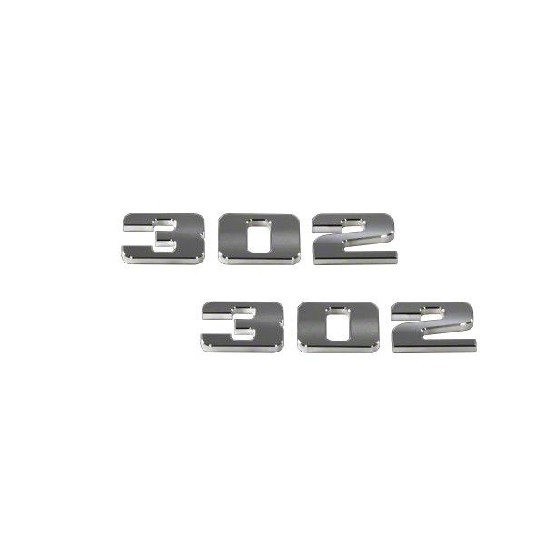 Mustang Billet 302 Emblems; Polished (Universal; Some Adaptation May Be ...