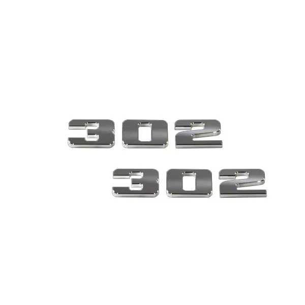 Mustang Billet 302 Emblems; Satin (Universal; Some Adaptation May Be ...