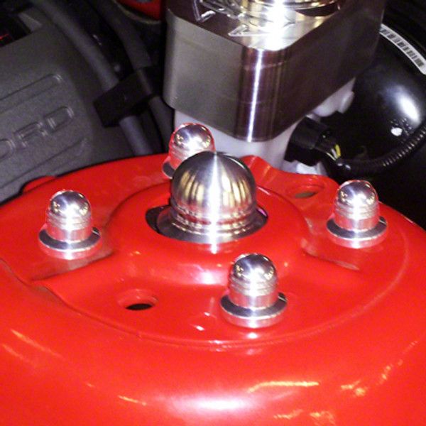 Mustang Billet Beehive Strut Tower Cap Covers; Satin (11-14 Mustang ...