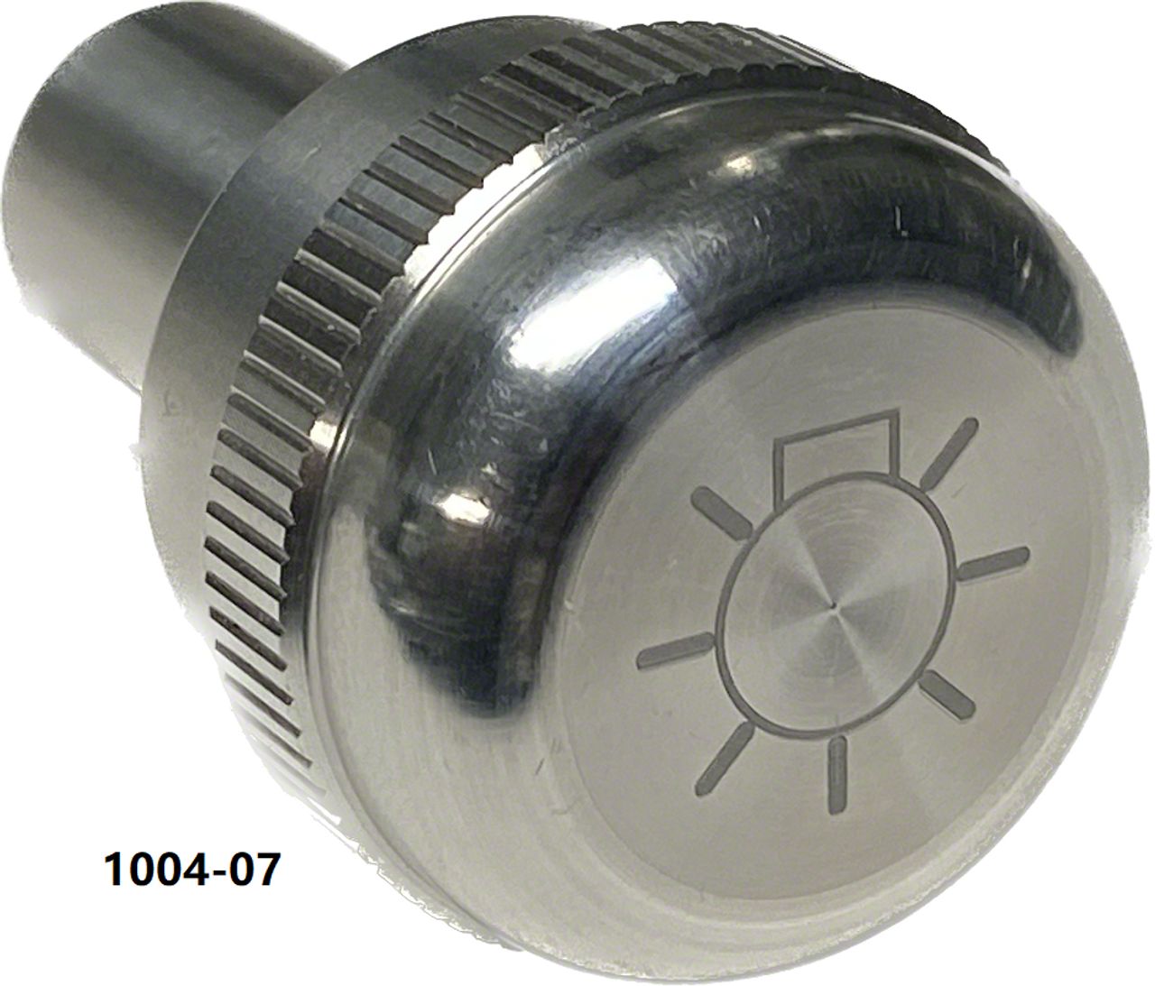 Mustang Flat Headlight Knob with Bulb Logo; Polished (94-04 Mustang ...