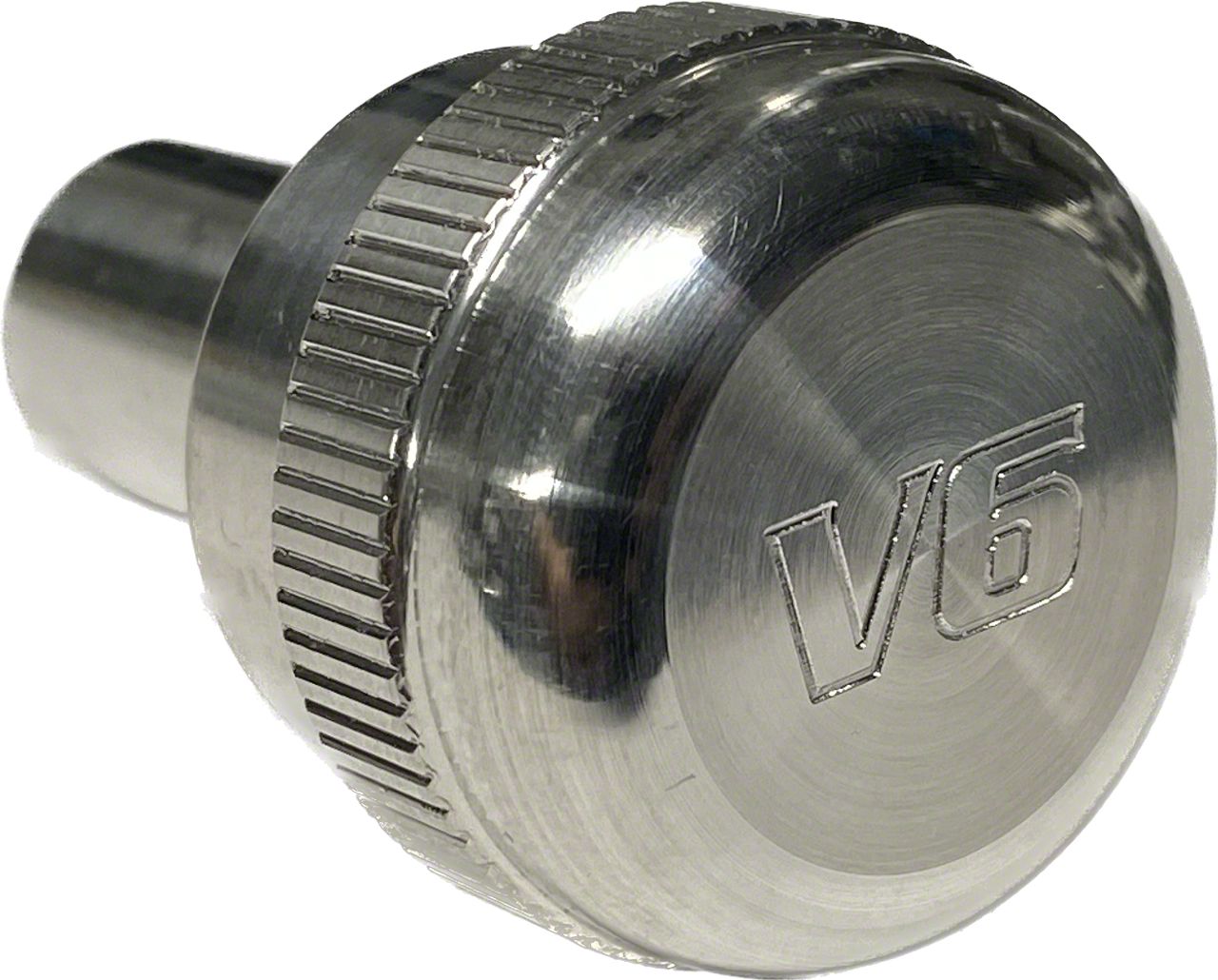 UPR Products Mustang Flat Headlight Knob with V8 Logo; Polished 1004-12 ...