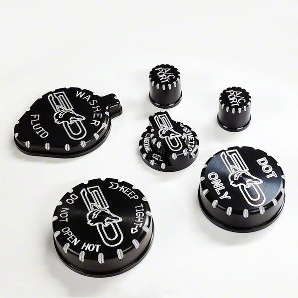 Mustang Howling Coyote Engine Cap Covers; Black (15-17 Mustang GT ...