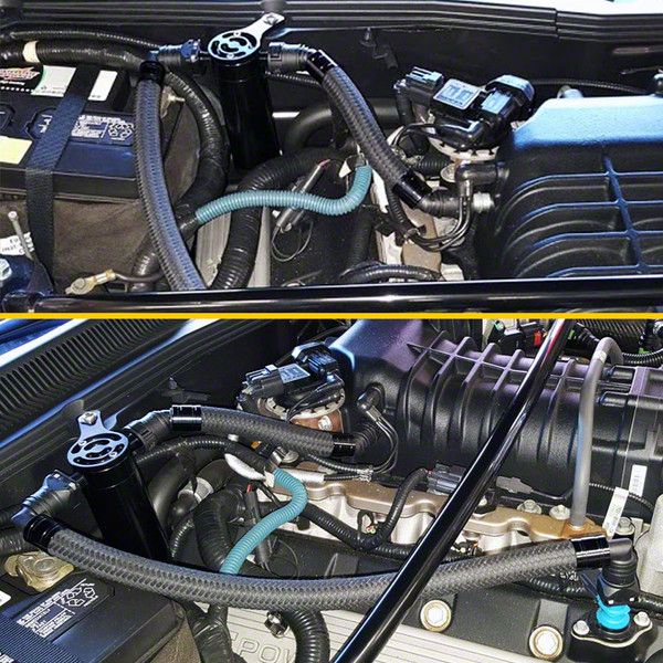 UPR Products Mustang Plug N Play SC Oil Catch Can; Satin 5028-130 (07 ...