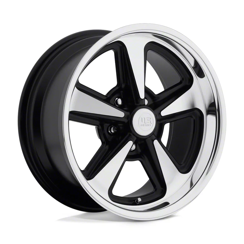 US Mag Mustang Bandit Matte Black Machined Wheel; 17x9; 8mm Offset ...