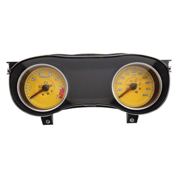US Speedo Charger Daytona Edition Gauge Face; 200 MPH; Yellow ...
