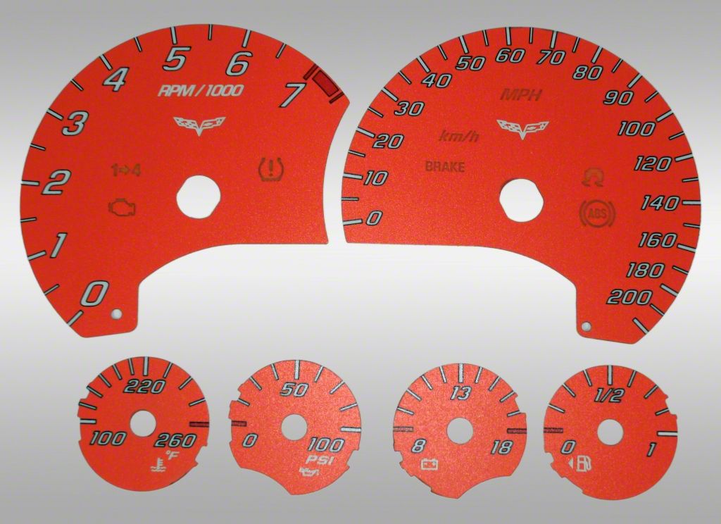 US Speedo Corvette Daytona Edition Gauge Face; MPH; Orange C60839 (06 ...