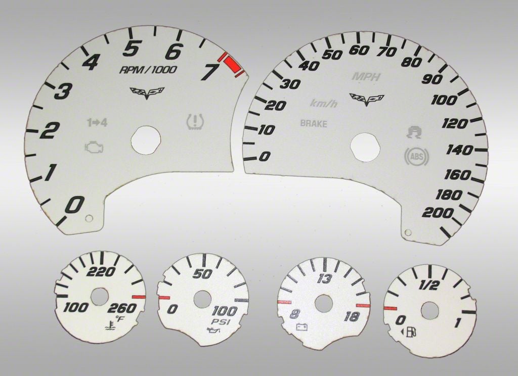 US Speedo Corvette Daytona Edition Gauge Face; MPH; Silver C60832 (06 ...