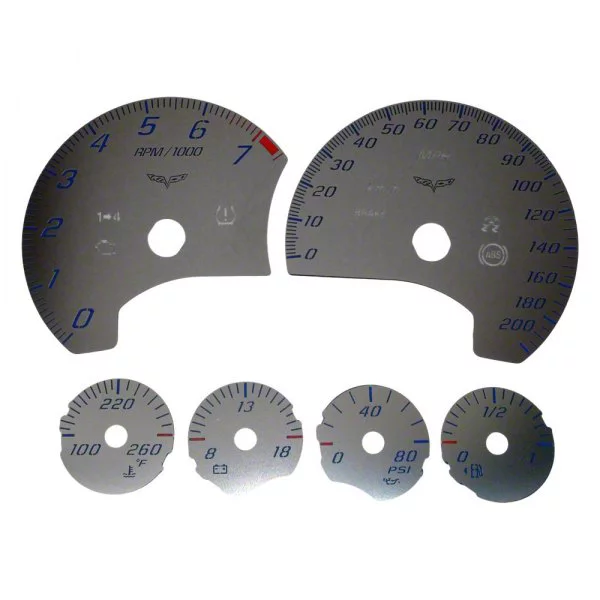 US Speedo Corvette Stainless Edition Gauge Face; MPH; Blue SSC606B (05 ...