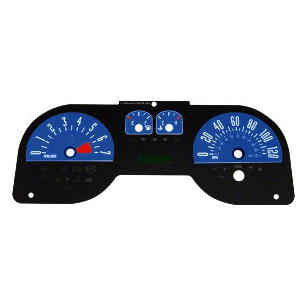 US Speedo Mustang Daytona Edition Gauge Face; MPH; 4-Gauges Blue ...
