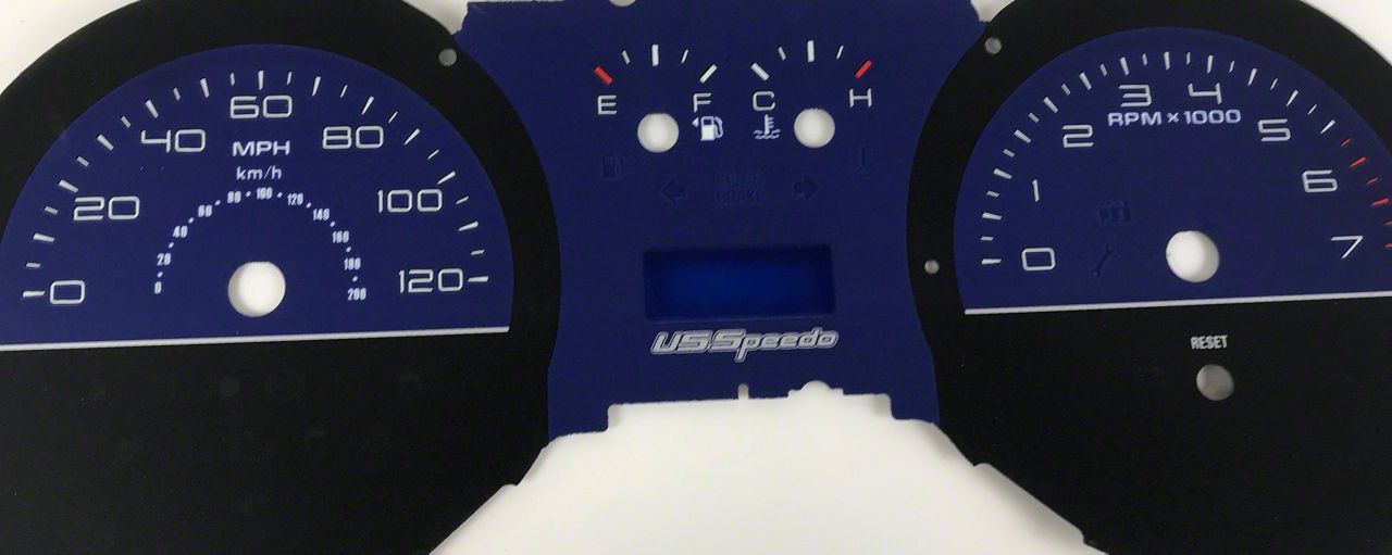US Speedo Mustang Daytona Edition Gauge Face; MPH; Blue MUS16404 (2010 ...