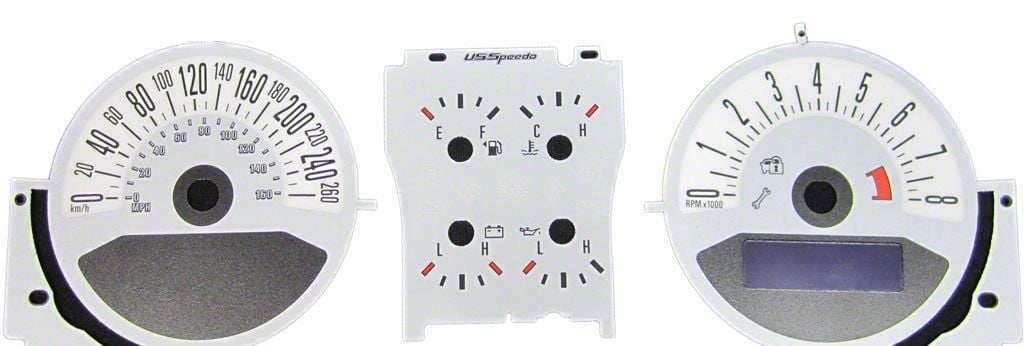 US Speedo Mustang Daytona Edition Gauge Face; MPH; Red MUS1865 (11-12 ...