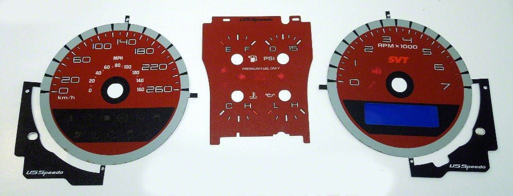 US Speedo Mustang Daytona Edition Gauge Face; MPH; Red SVT115 (10-12 ...