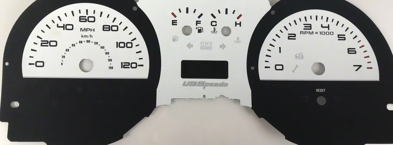 US Speedo Mustang Daytona Edition Gauge Face; MPH; White MUS16400 (2010 ...