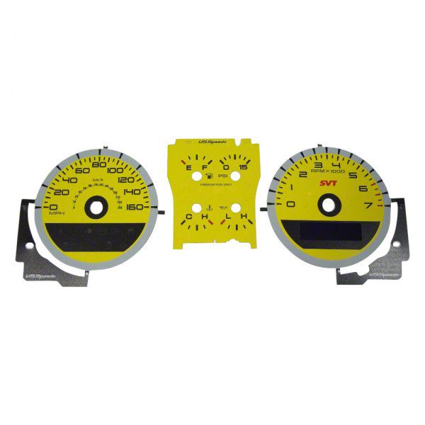 US Speedo Mustang Daytona Edition Gauge Face; MPH; Yellow SVT113 (10-12 ...