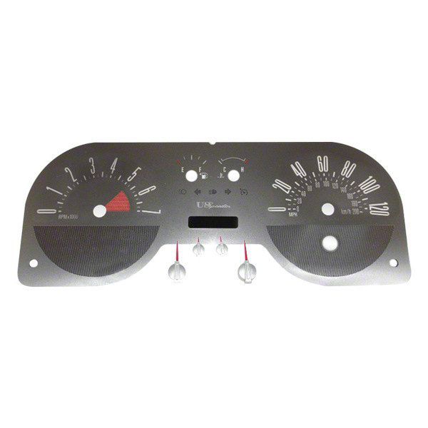 US Speedo Mustang Stainless Edition Gauge Face; MPH; 6-Gauges; Red ...